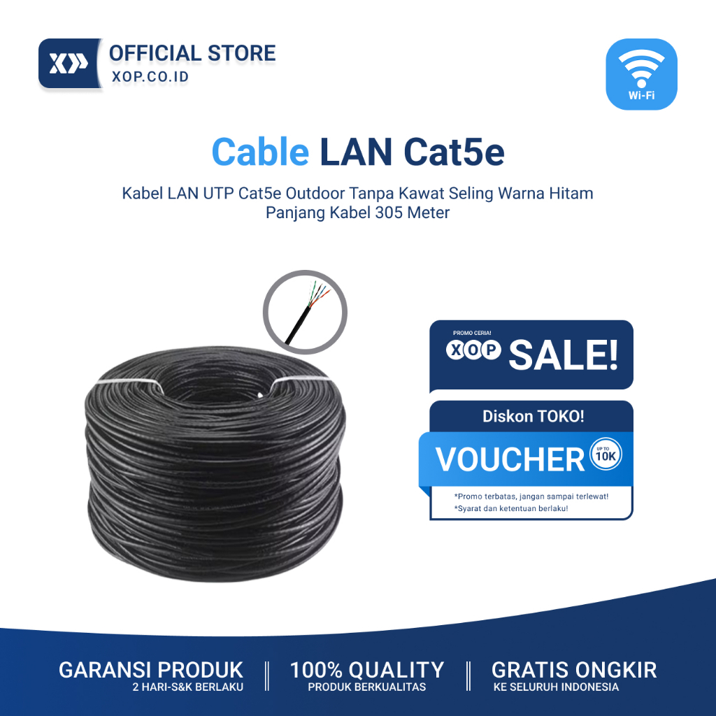 Jual Cable LAN UTP Cat5e Outdoor | Kabel LAN UTP Cat5e Hitam Panjang ...