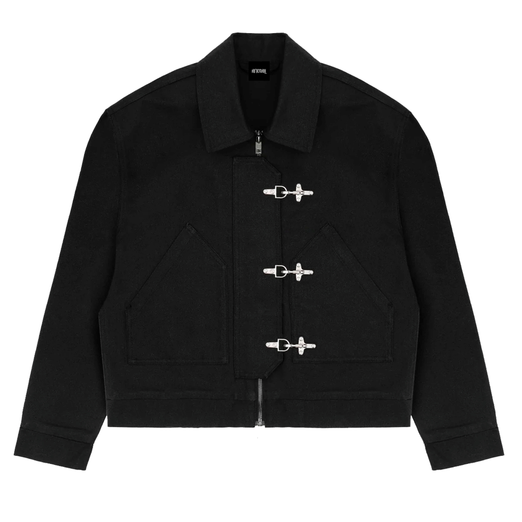 Jual Afterall - Fireman Clasp Jacket Denim FLAMES Work Jacket Denim ...