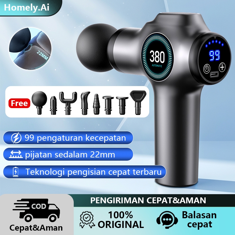 Jual 8 in1 Alat Pijat Elektrik Getar Massage Gun untuk Relaksasi Otot ...