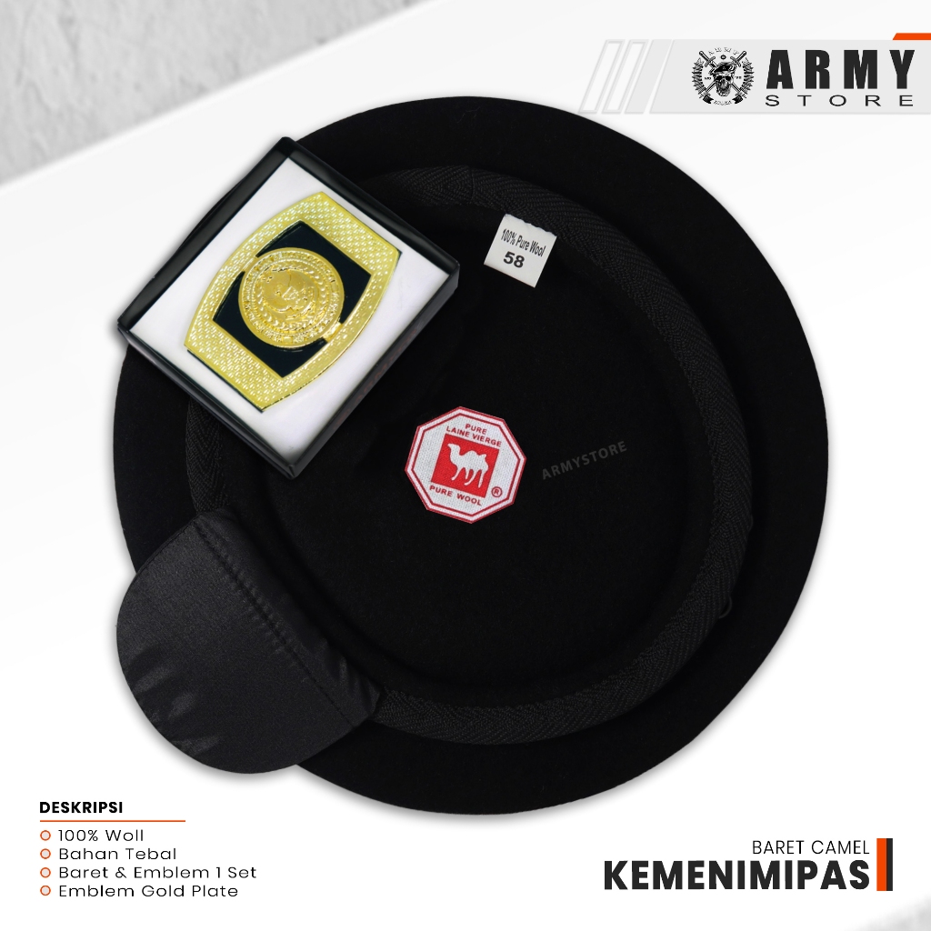Jual Baret Imipas Merk Camel Hitam - Baret Kemenimipas (kumham) satu ...