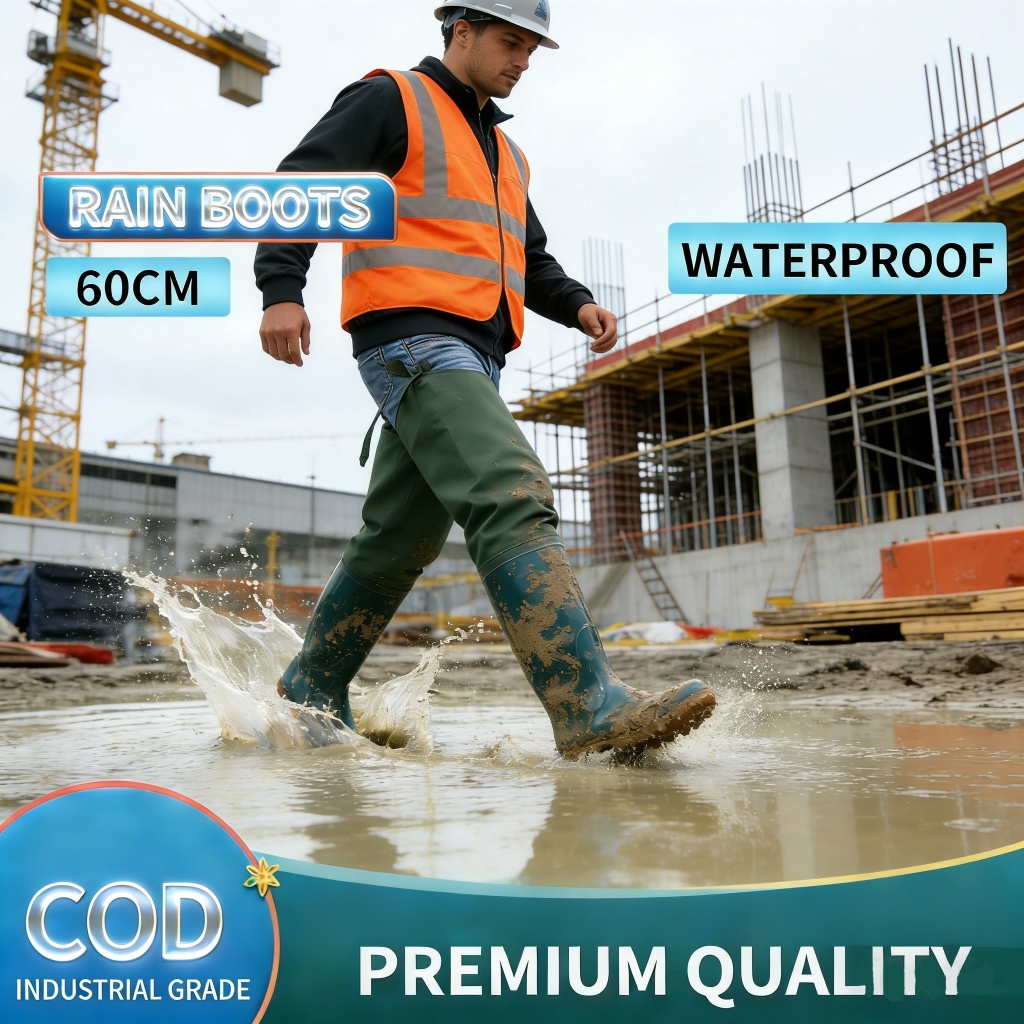 Jual Sepatu Boots Karet Panjang Anti Air - Sepatu Bot Petani Sawah dan ...