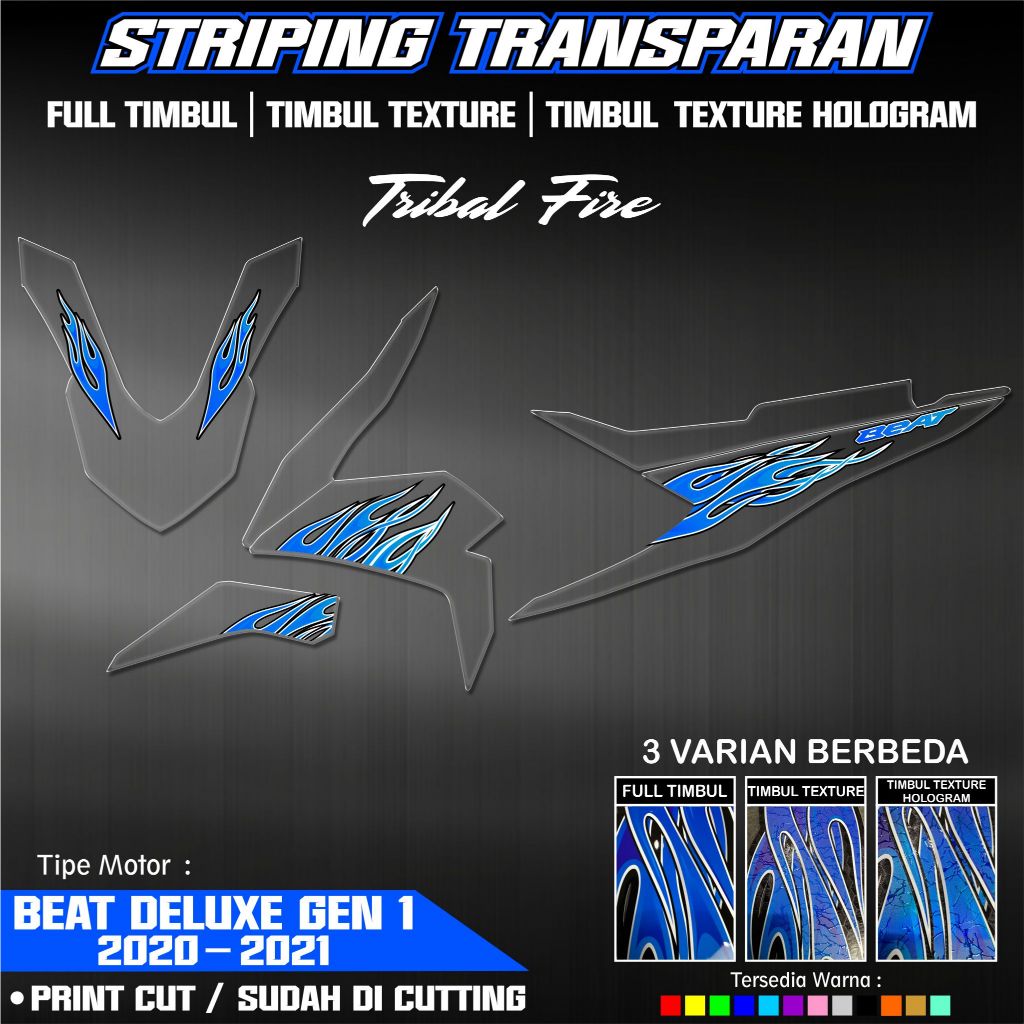 Jual STRIPING BEAT DELUXE GEN 1(2020-2021) TRANSPARAN FULL TIMBUL ...