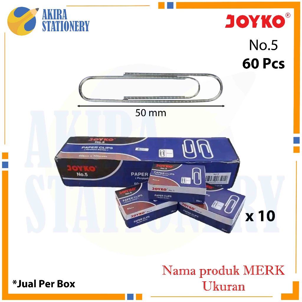 Jual Trigonal Clip Joyko No. 5 / Klip Penjepit Segitiga Kertas NO 5 ...