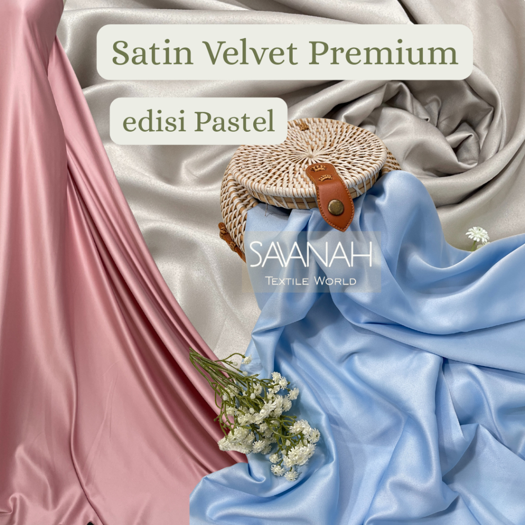 Jual Kain Satin Velvet Super Premium setengah meter VARIAN PASTEL ...