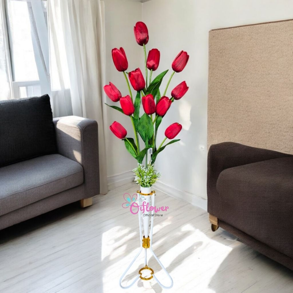 Jual Bunga Hias Tulip Jumbo Satu Set Lengkap Dengan Vas Hiasan Dekorasi ...