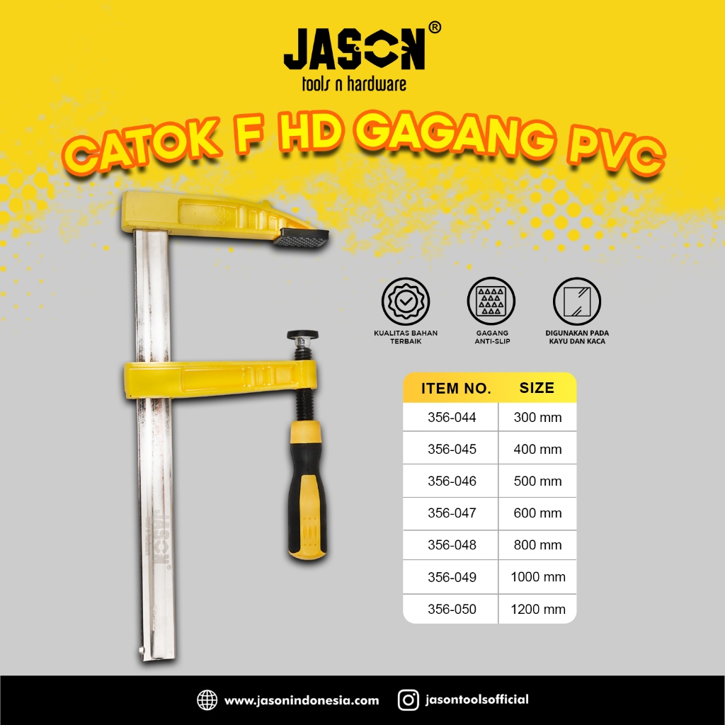 Jual Jason Heavy Duty F Clamp 1 M 1,2 M | Klem Catok Jepit Kayu Ukuran ...