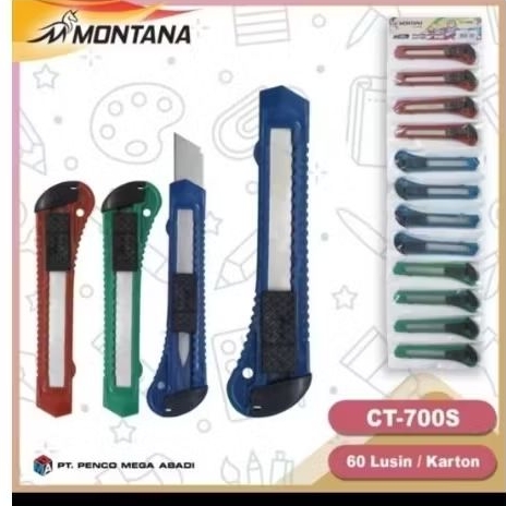 Jual OBRALL 1 RENCENG (12PCS) CUTTER BESAR MONTANA ORIGINAL | Shopee ...