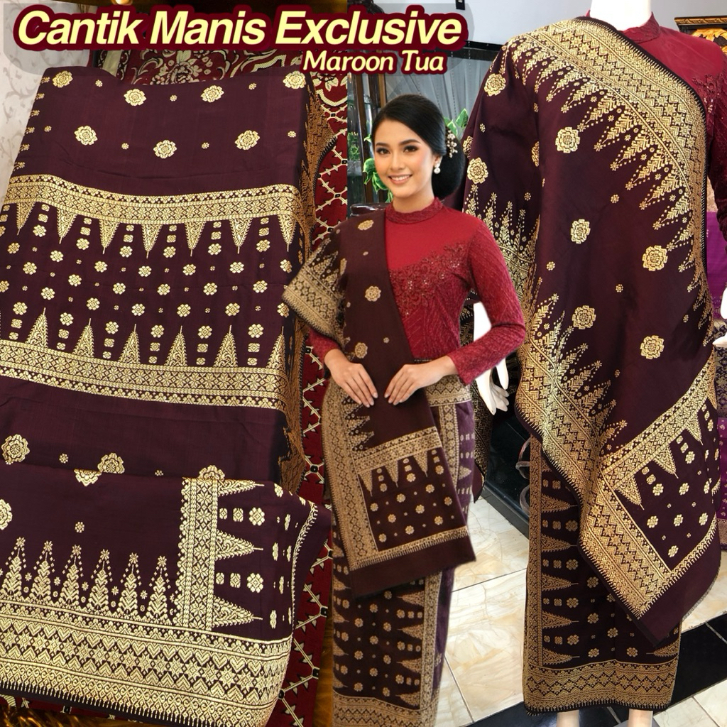 Jual Songket Cantik Manis Exclusive Maroon Tua /songket tenun asli ...