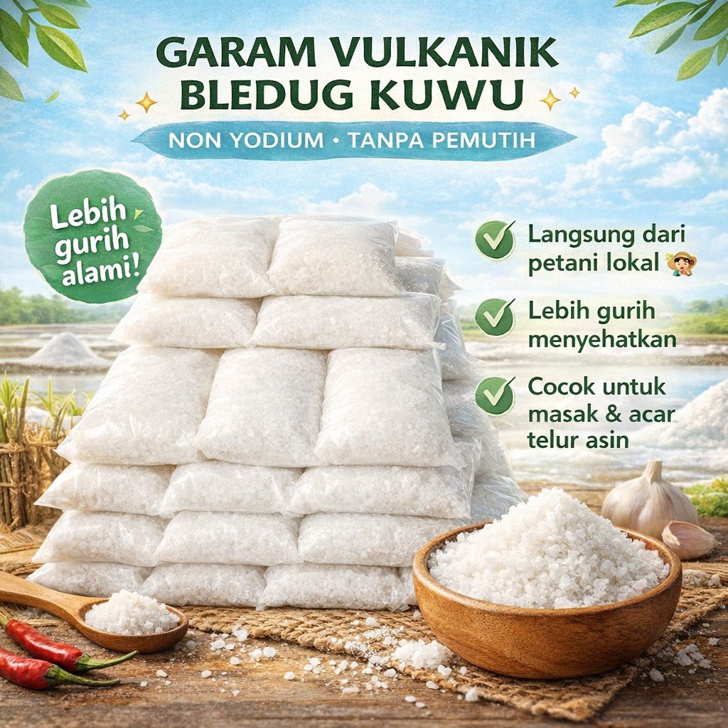 Jual GARAM VULKANIK BLEDUG KUWU ASLI (NON YODIUM) Langsung dari petani ...