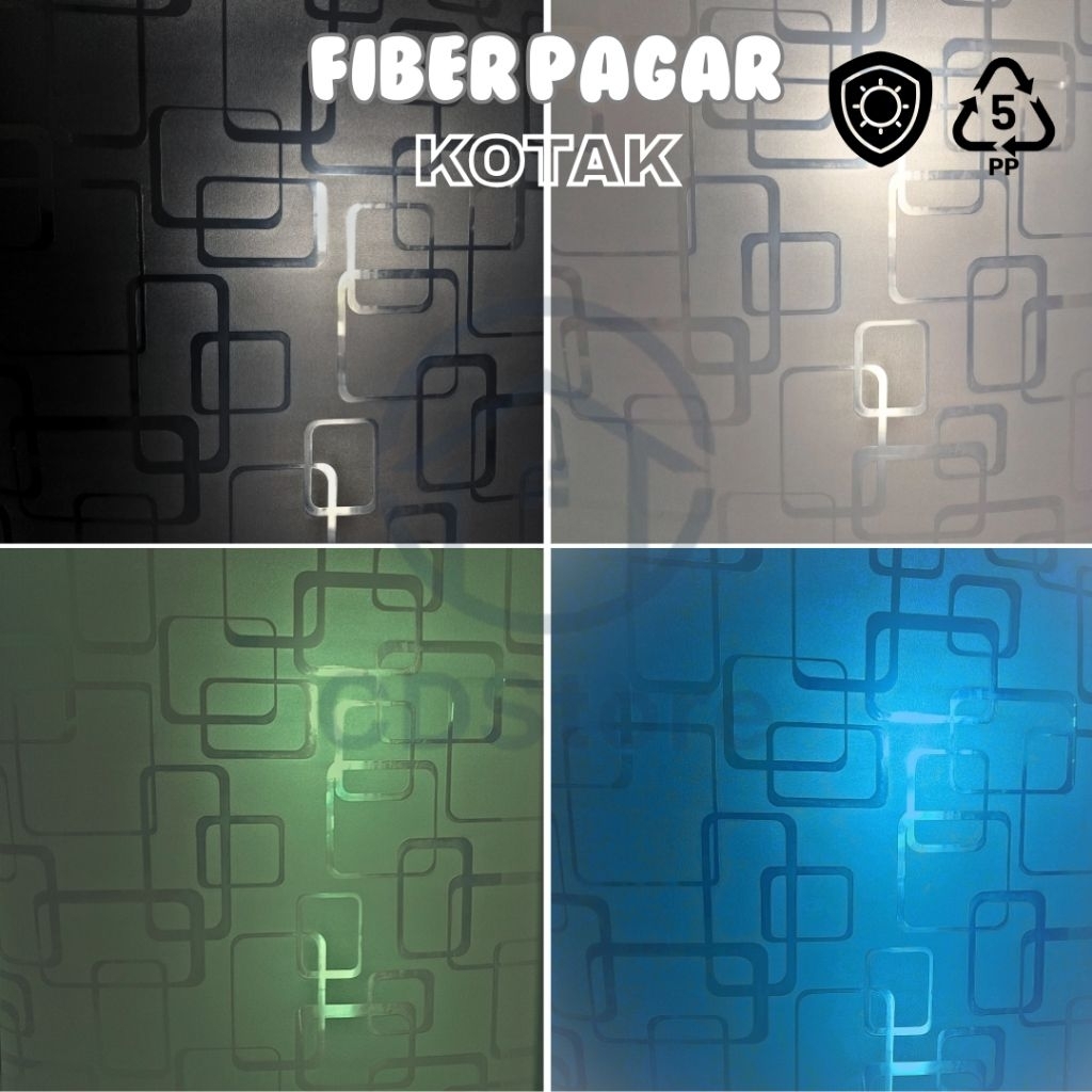 Jual Fiber Penutup Pagar Motif KOTAK Ukuran 1x1m Tebal 0,6mm | Shopee ...