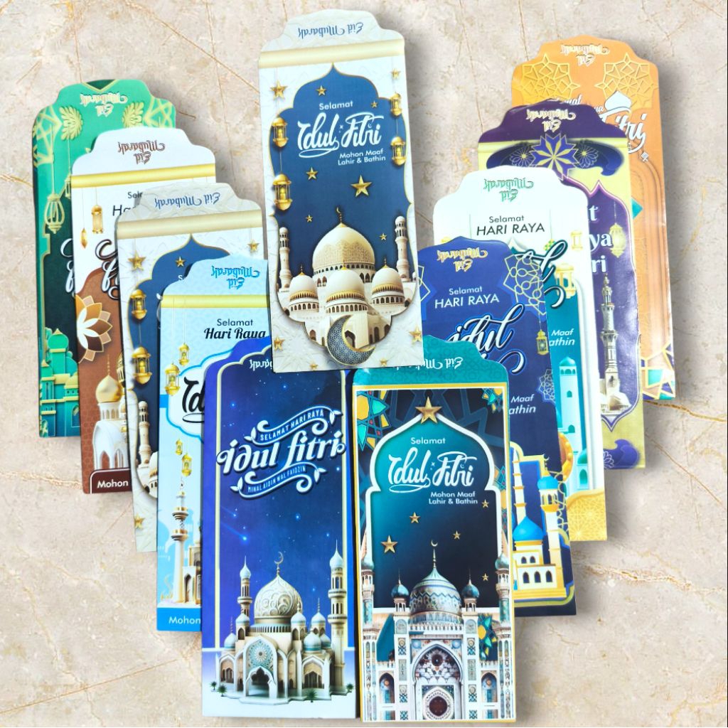 Jual Amplop ampau lebaran panjang motif Masjid isi 10pcs | Shopee Indonesia