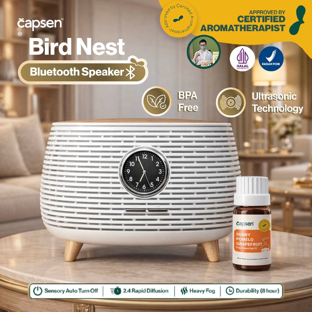 Jual CAPSEN Diffuser Bird Nest Bluetooth Essential Oil Aromatherapy Oil ...