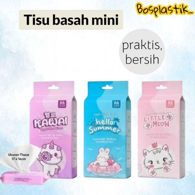 Jual TISSUE BASAH MINI KARAKTER /1 PACK ISI 8PCS | Shopee Indonesia