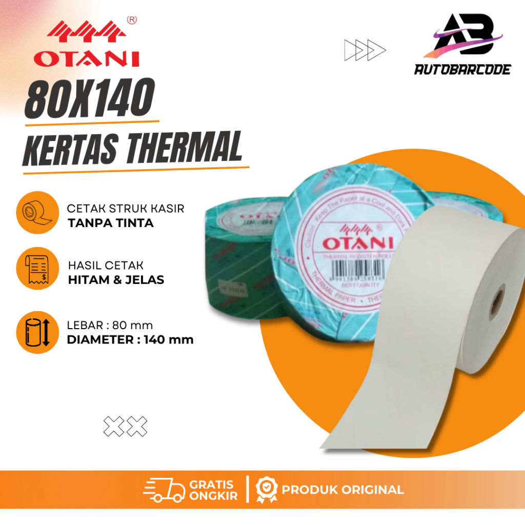 Jual Kertas Thermal 79X140 / 80X140 OTANI Support Printer 80MM Kasir ...