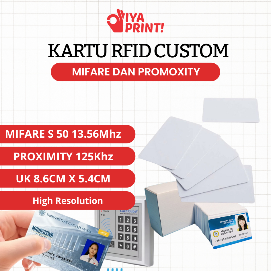 Jual CETAK KARTU RFID MIFARE 13.56Mhz / PROXIMITY 125Khz / CETAK ID ...