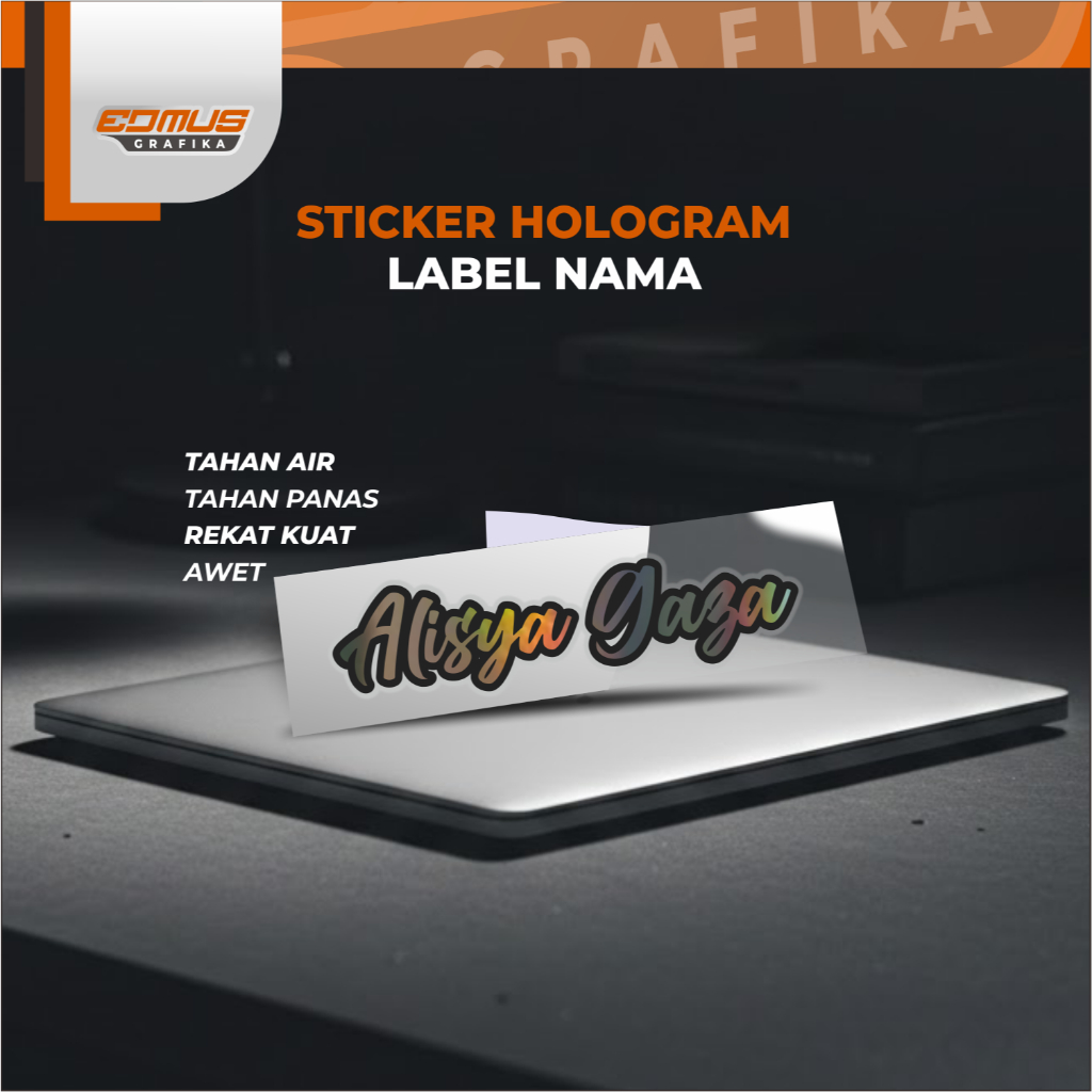 Jual EDMUS GRAFIKA - Cutting Sticker Hologram Nama | Efek Premium ...