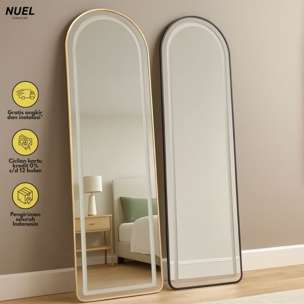 Jual NUEL Standing Mirror Full Body / Cermin LED Minimalis / Cermin ...