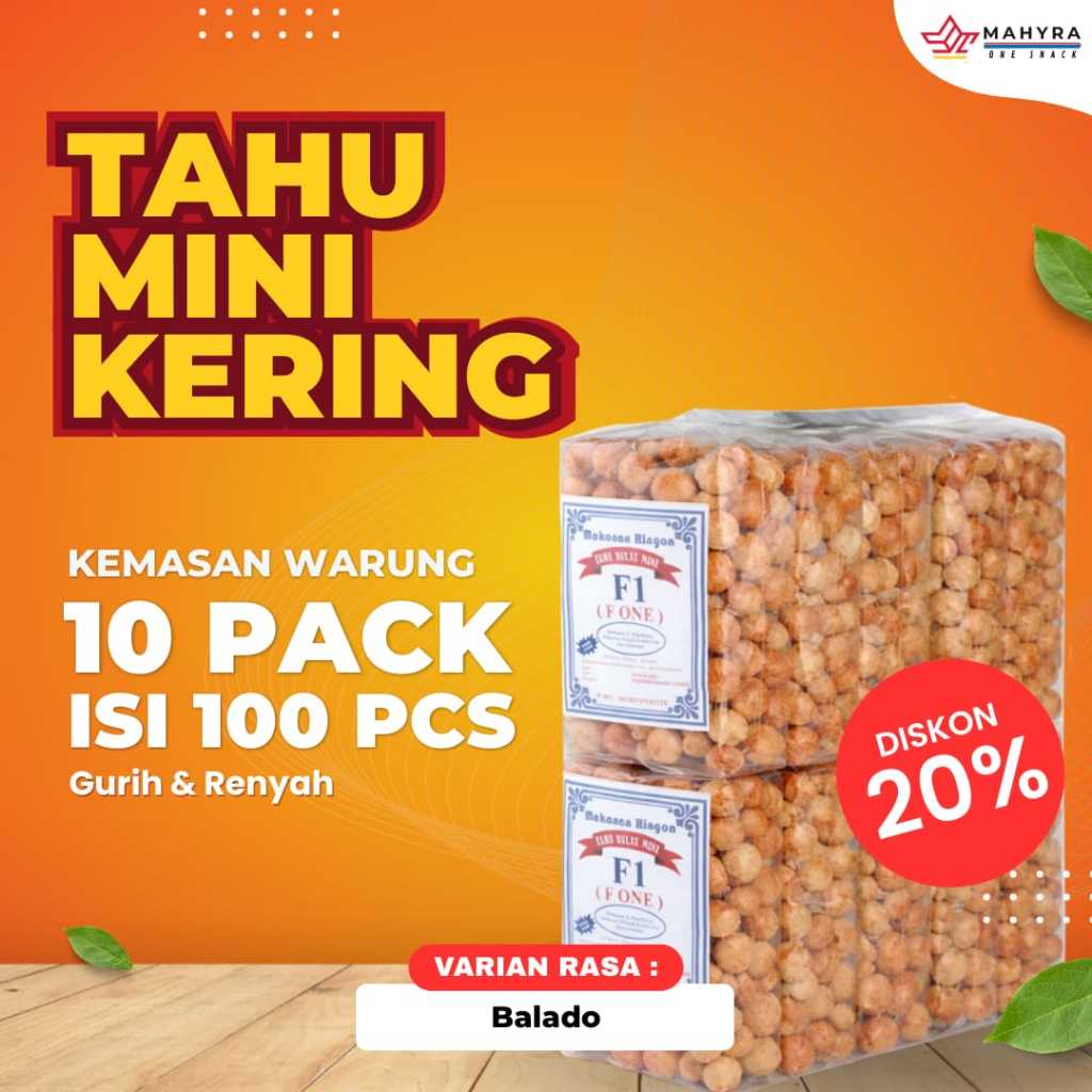Jual [PROMO SPESIAL] Tahu Bulat Kering Mini Balado Kemasan Pasar/Warung ...
