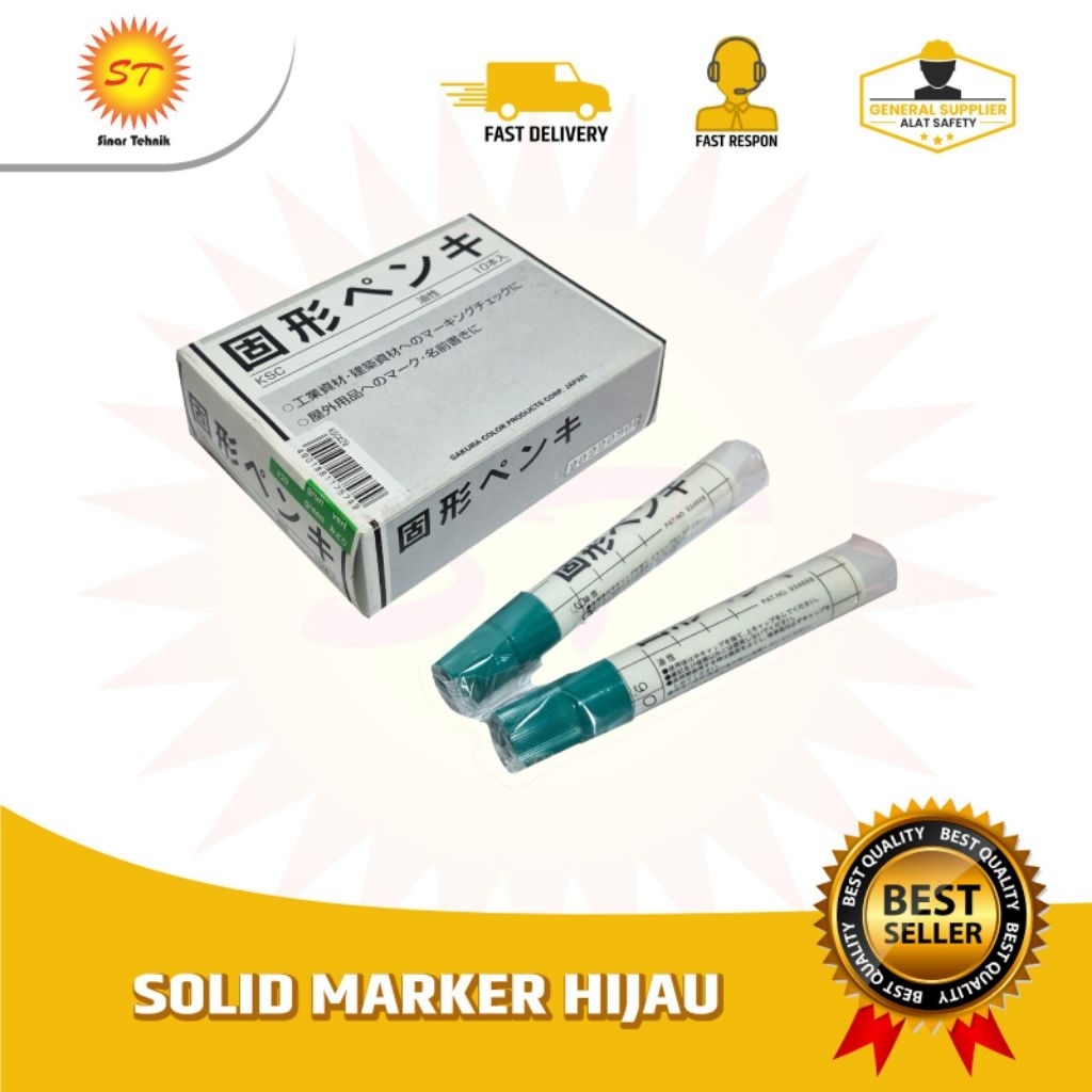 Jual Solid Marker Sakura | Solid Steel Marker Sakura Hijau | Spidol ...