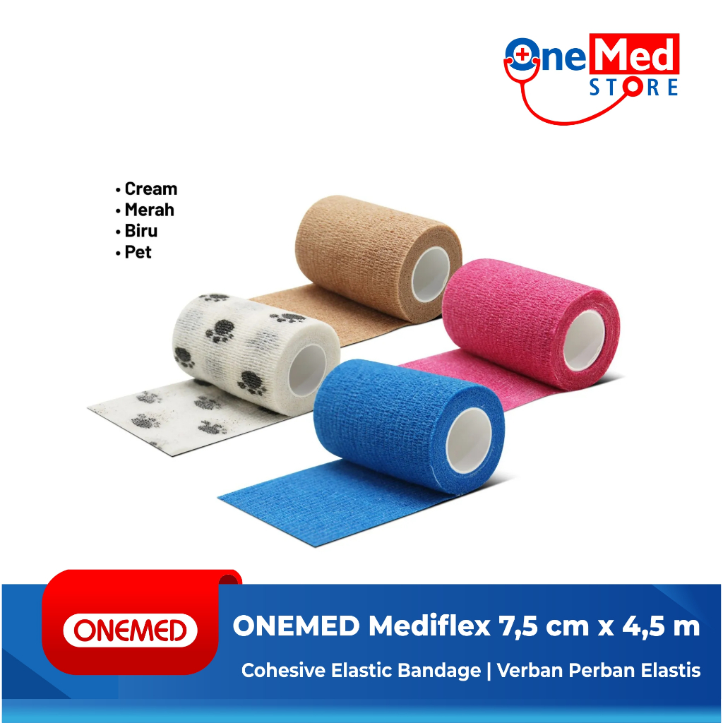 Jual ONEMED Mediflex 7,5 cm x 4,5 m | Cohesive Elastic Bandage | Verban ...