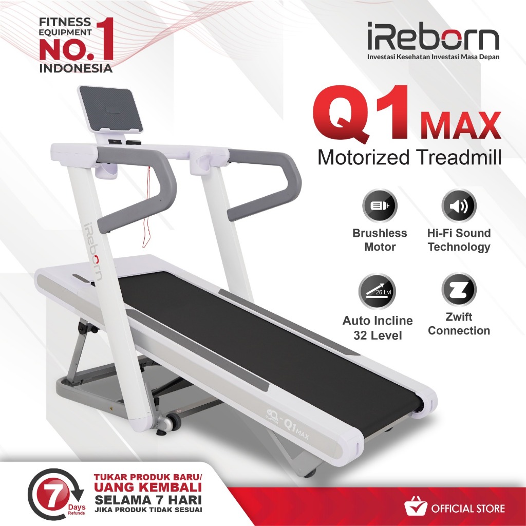 Jual iReborn - Treadmill Elektrik Alat Fitness QUANTUM Q1 SMART ...