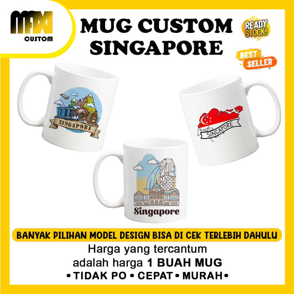 Jual MUG SINGAPORE / GELAS DESIGN SINGAPORE / OLEH - OLEH / GELAS ...