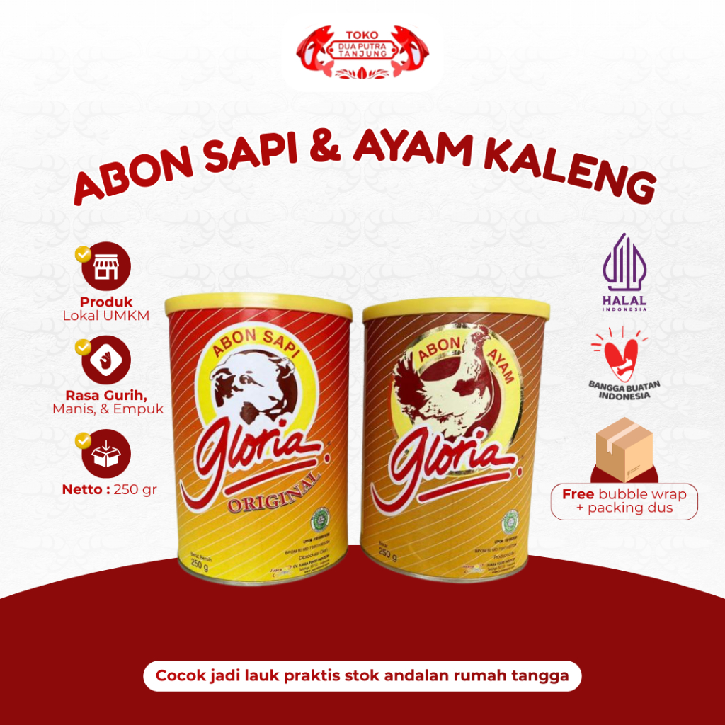 Jual Dua Putra Tanjung Abon Sapi Ayam Kaleng Gloria 250 gr Lauk Makanan ...