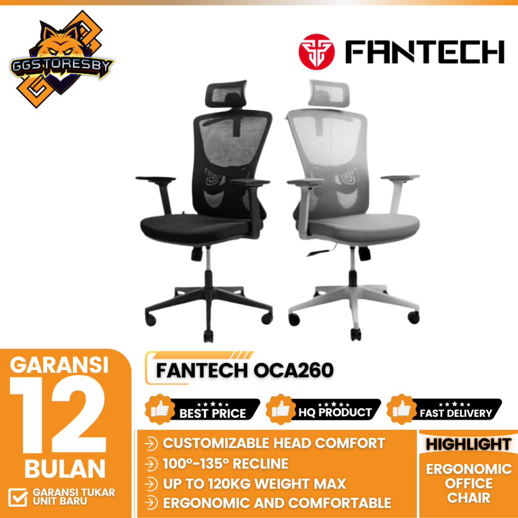 Jual Fantech OCA260 Kursi Kantor Sandaran 3 Posisi Kunci ARM REST 3D ...
