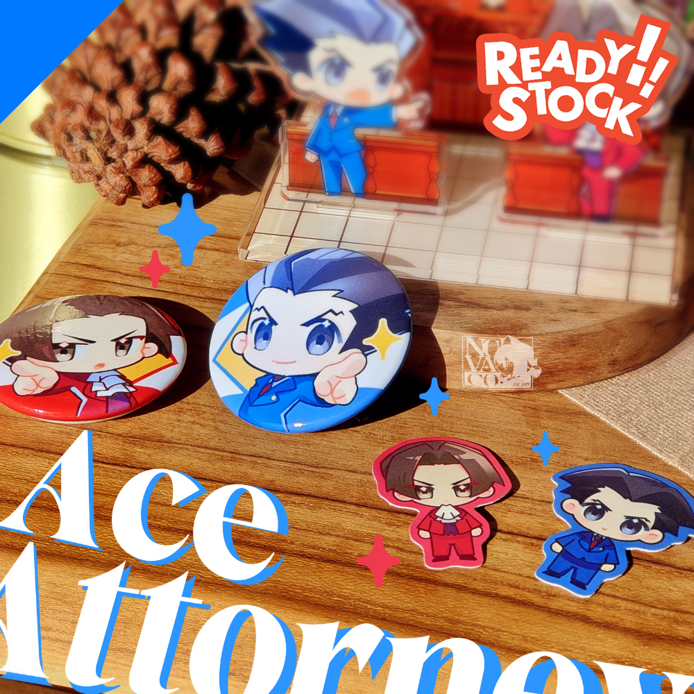 Jual Button pin & Mini sticker | Ace attorney Fanmerch | Shopee Indonesia