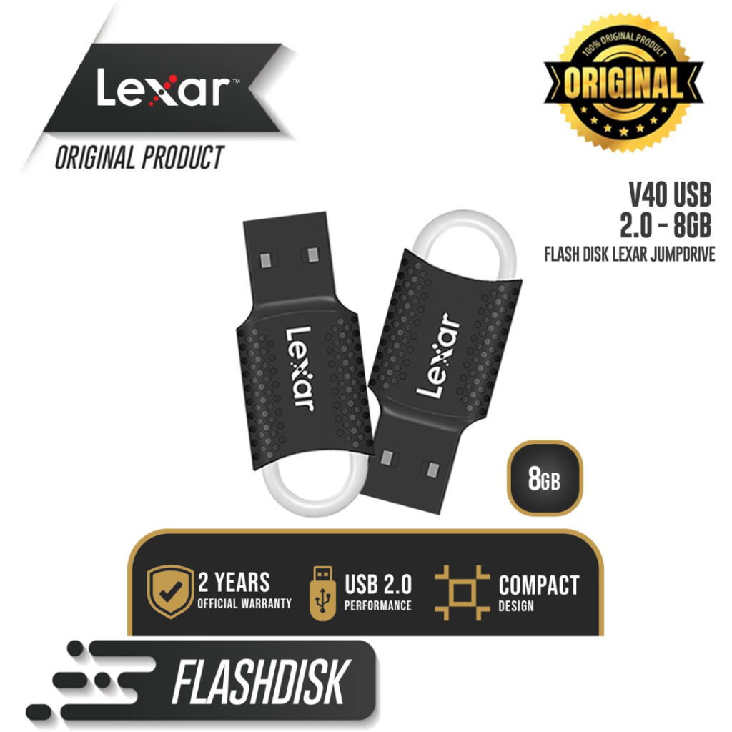 Jual LEXAR Flashdisk USB 2.0 JumpDrive V40 Flash Drive 8GB (MC ...
