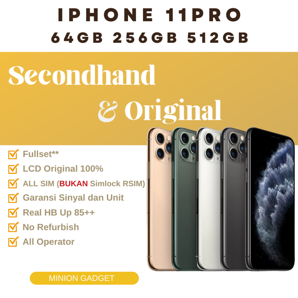 Jual [ALL OPERATOR] [FREE FULLSET + ACC ] iPhone 11 PRO 64GB 256GB ...