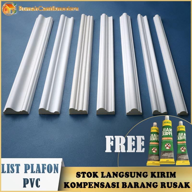 Jual List Plafon Anti Rayap Air Premium Wall Moulding Pvc Warna 3M List ...