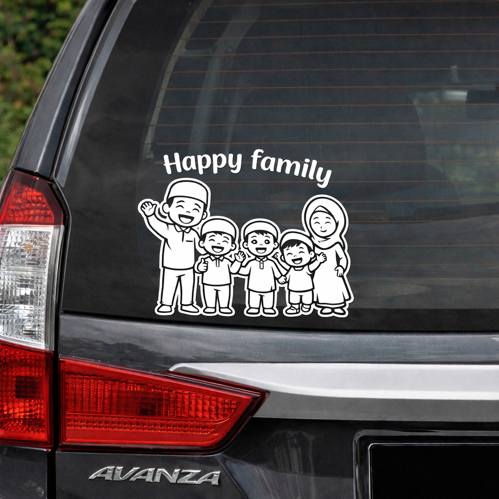 Jual Stiker Happy Family Custom Nama Keluarga Sticker Mobil Bisa ...