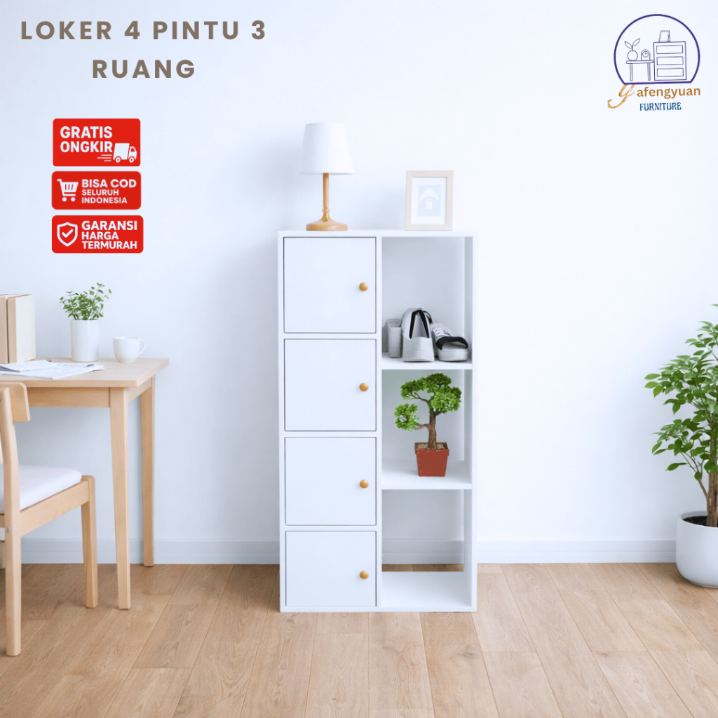 Jual Loker 4 Pintu 3 Ruang - Rak Loker Susun Minimalis - Loker Dinding ...