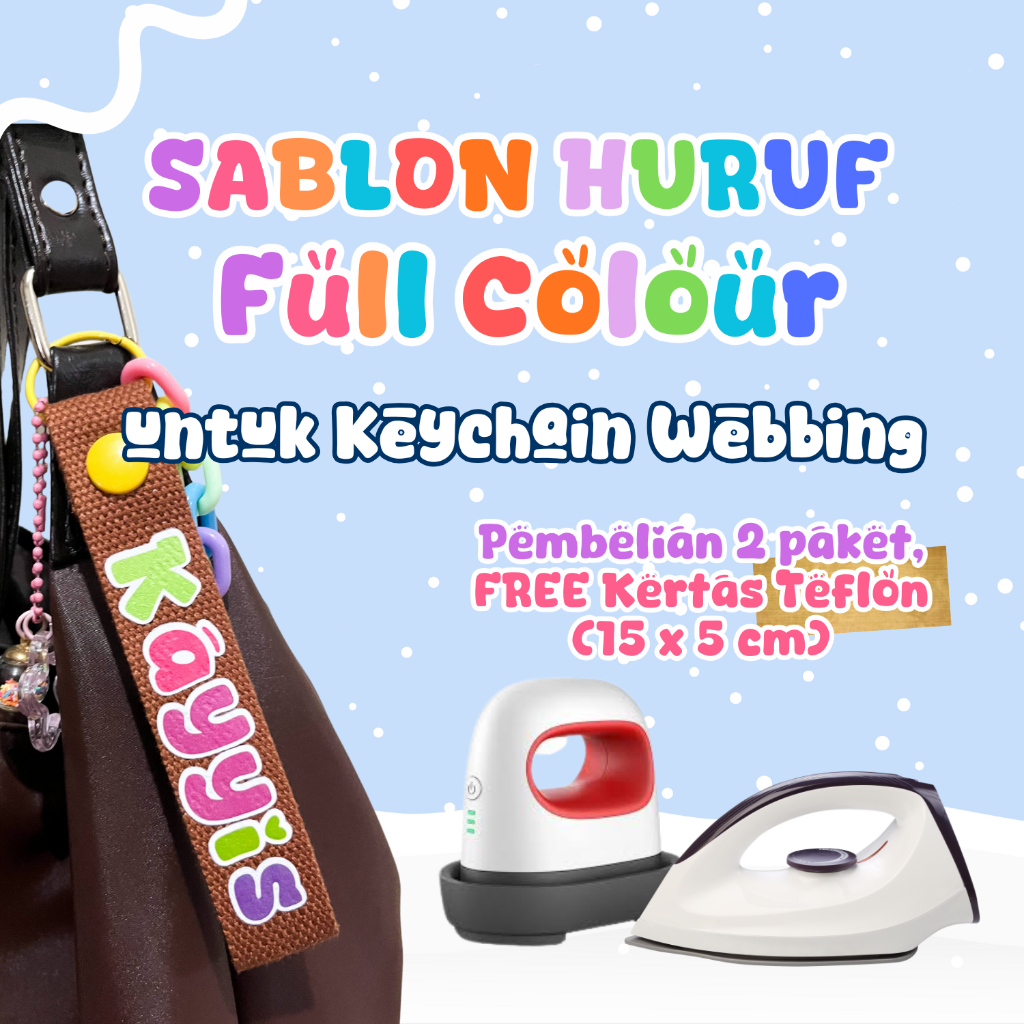 Jual SABLON HURUF WEBBING KEYCHAIN FULL COLOUR CUTE | Shopee Indonesia