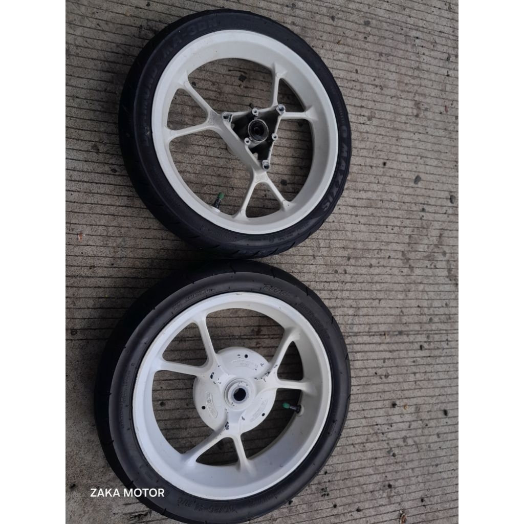 Jual Velg Velek Sepasang Depan Belakang Set Ban Aerox 155 Original ...