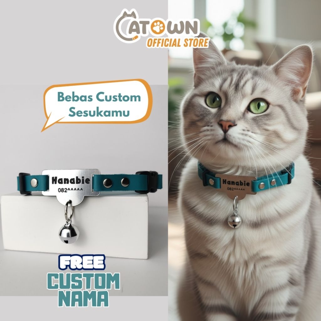 Jual Catown D003 - Kalung Kucing Custom Ukir Nama | Tag Identitas Cat ...