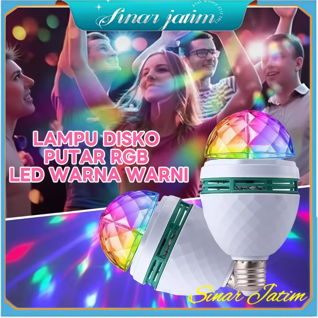Jual Lampu LED DISCO FULL COLOUR Auto ROTATE Rotating Lamp LAMPU DUGEM ...