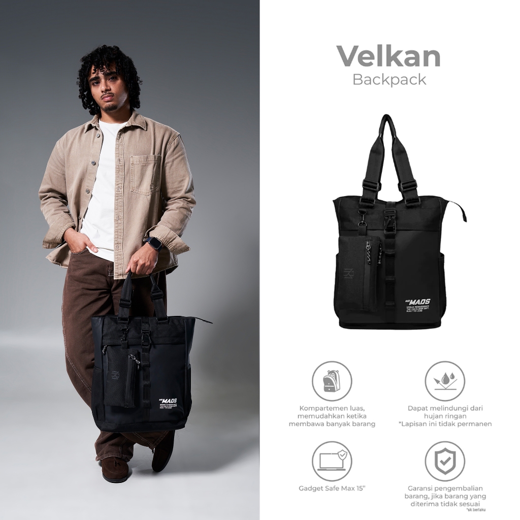 Jual Mr Mads - Velkan Backpack Pria - Tas Ransel Pria Wanita Tas ...