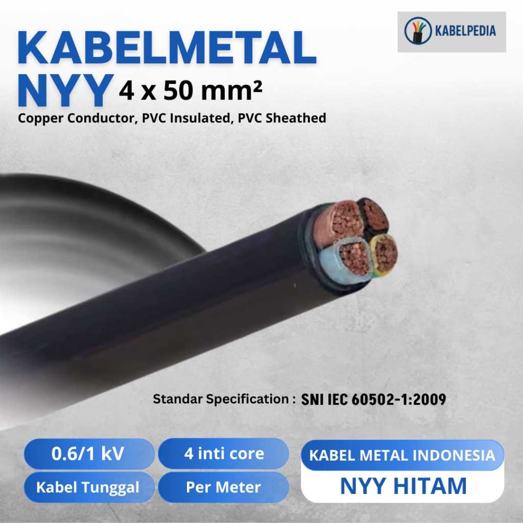 Jual Kabel NYY 4x50 mm - Kabel Metal Indonesia SNI | Shopee Indonesia