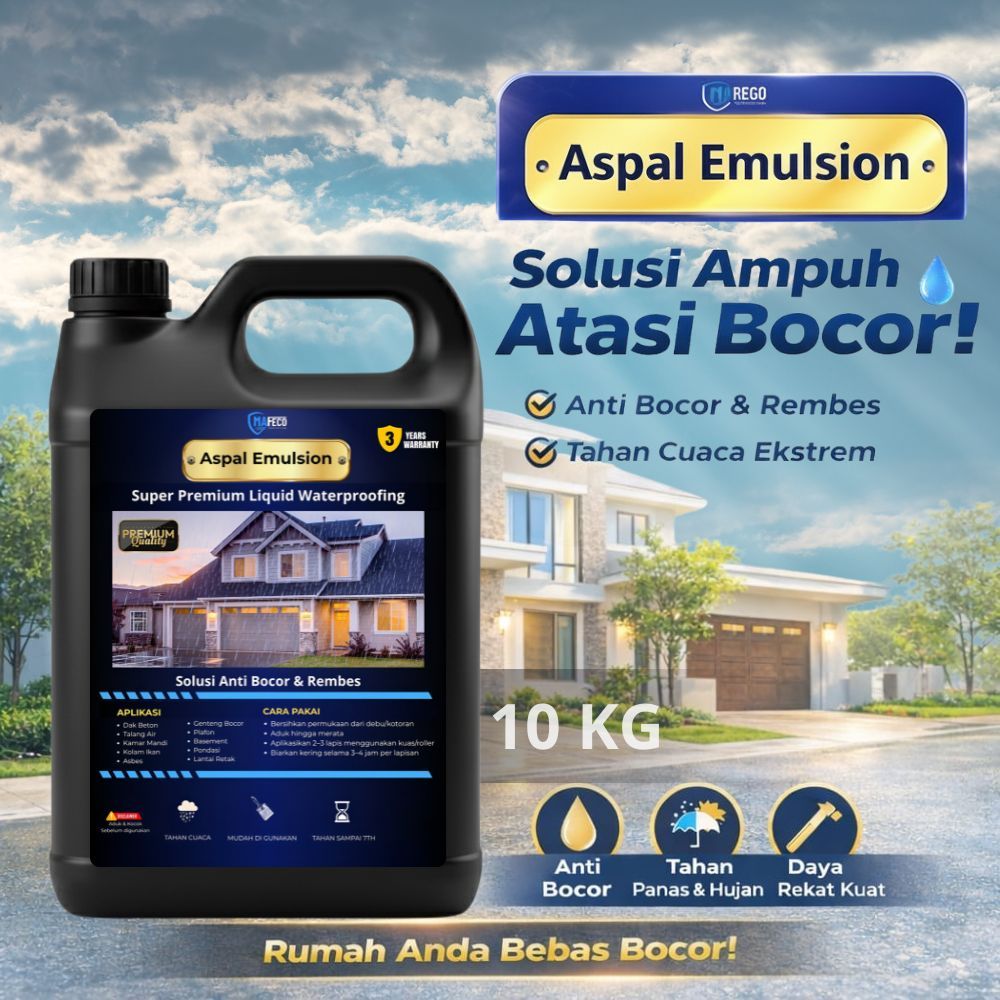 Jual Aspal Cair Emulsi Anti Bocor 10KG Premium Waterproofing, Fleksibel ...