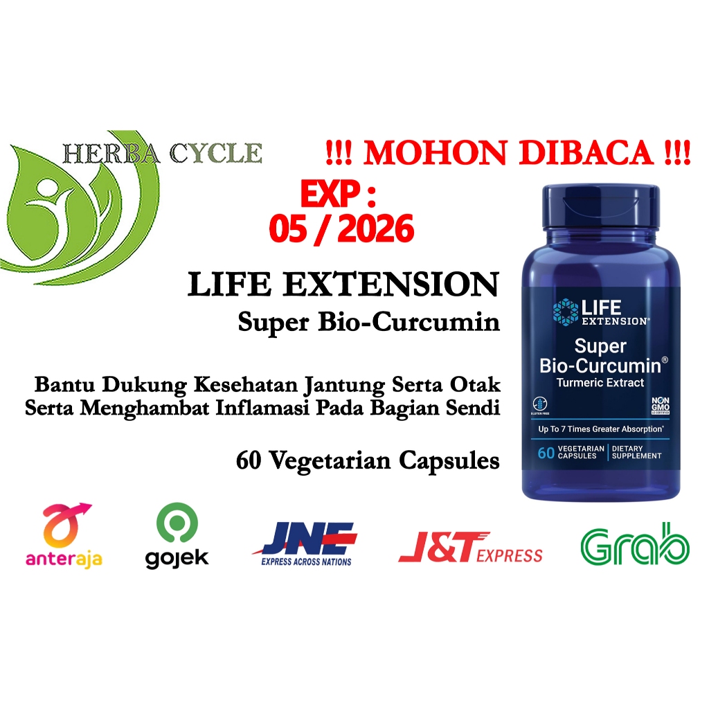 Jual Life Extension Super Bio Curcumin 60 Vegetarian Capsules Vit Otak ...