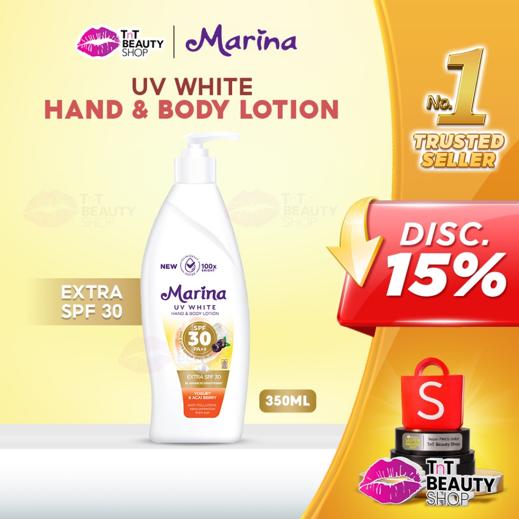 Jual Marina Hand Body Lotion UV White Extra SPF30 350ml | TnT Beauty ...