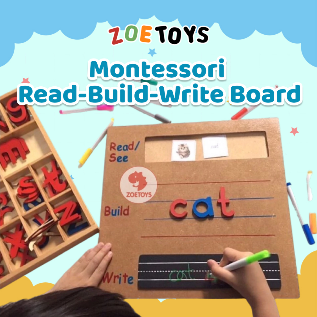 Jual Zoetoys Montessori Read-Build-Write Board | Compatible with LMA ...