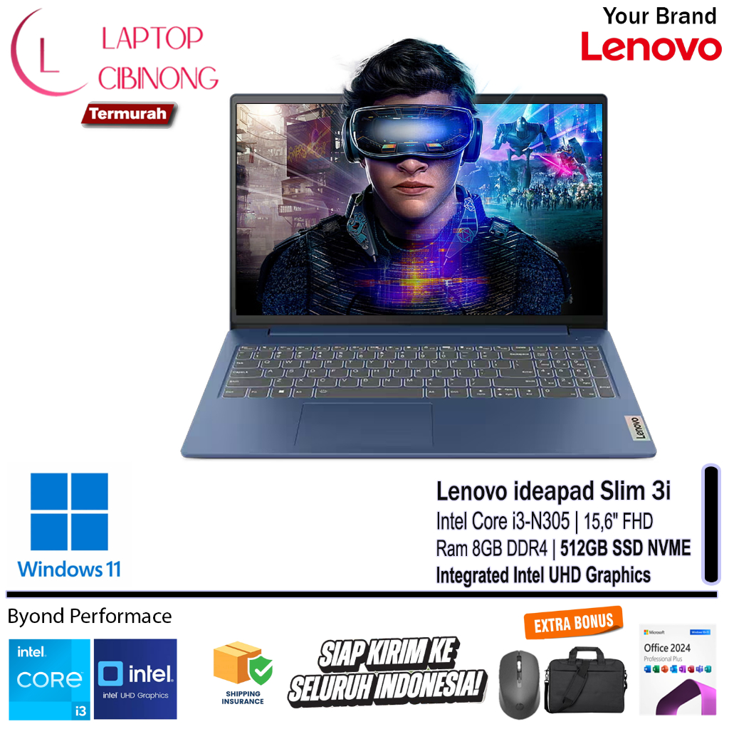 Jual Laptop Lenovo ideapad Slim 3i Intel Core i3 N305 FHD IPS Windows ...