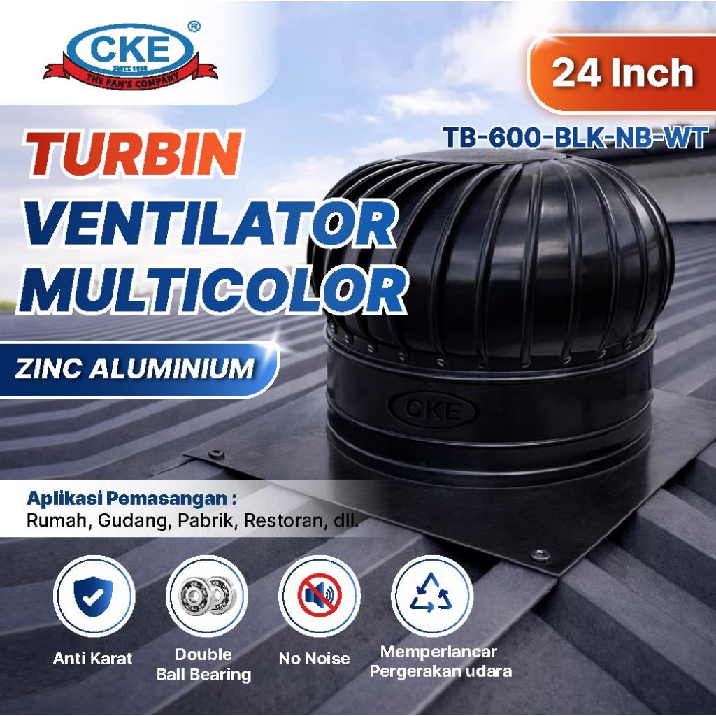 Jual Turbin Ventilator Aluminium 24 Inch Warna Hitam Hijau Biru Putih ...
