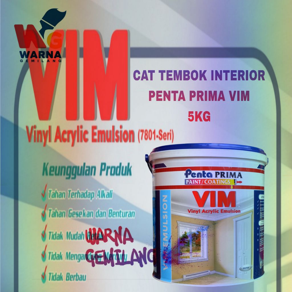 Jual Cat Tembok Penta Prima VIM Interior 5KG | Shopee Indonesia