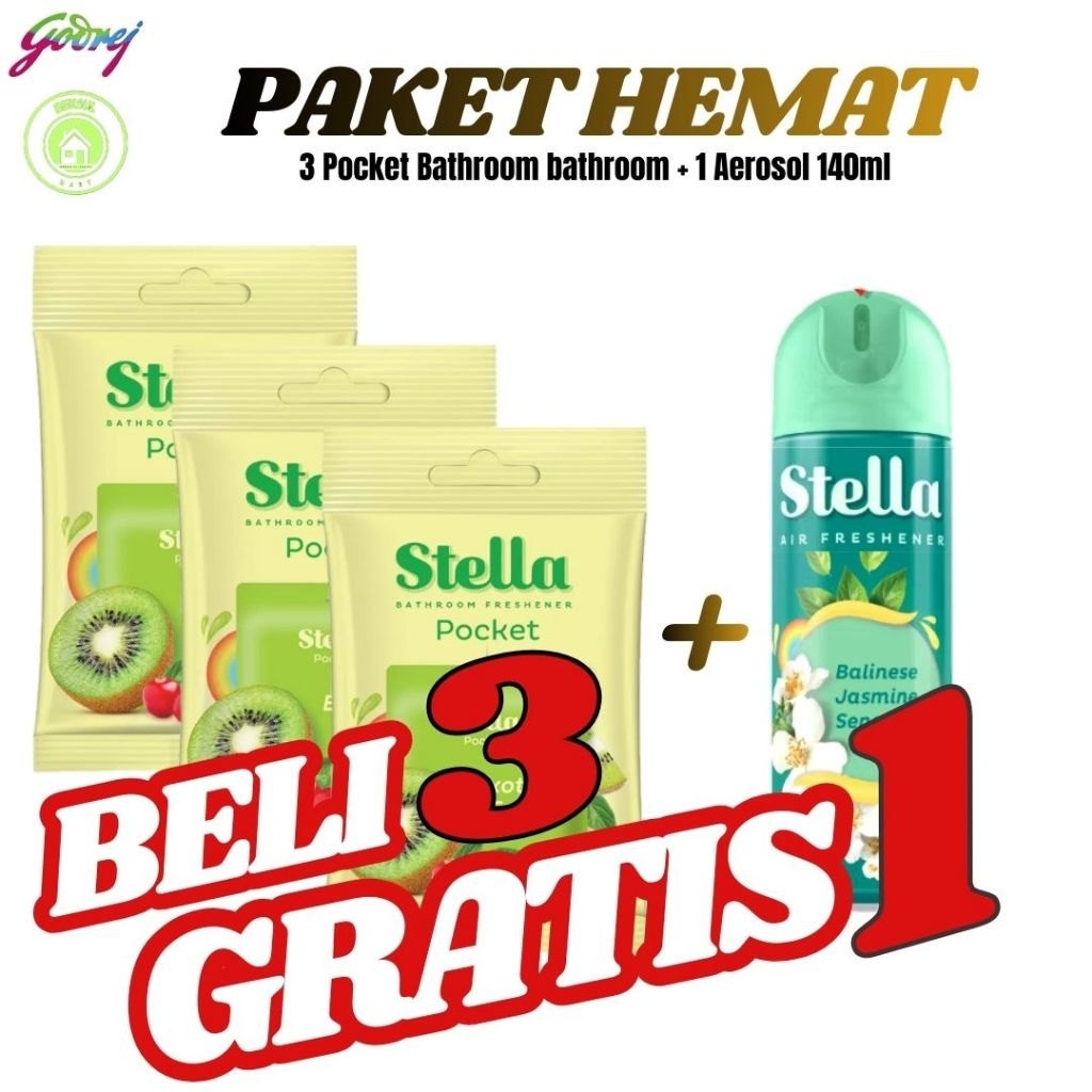Jual Stella pocket bathroom beli 3 gratis 1 aerosol 140ml | Shopee ...