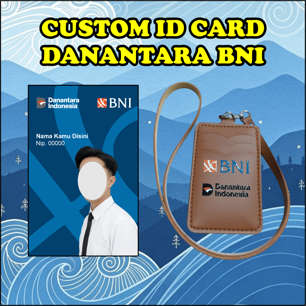 Jual ID Card Custom Danantara BNI - Name Tag Kulit Premium - Kartu ...