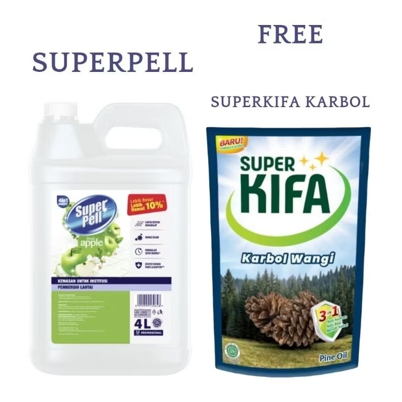 Jual Superpell Apple 4L Pembersih Lantai + Free Superkifa Karbol Wangi ...